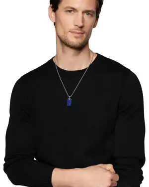 David Yurman Chevron Tag Pendant - Lapis Lazuli