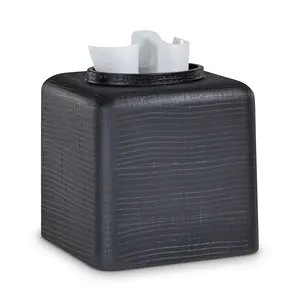 LABRAZEL Cambric Glass Tissue Box Cover - Black