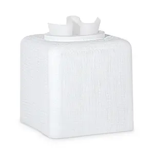 LABRAZEL Cambric Glass Tissue Box Cover - White