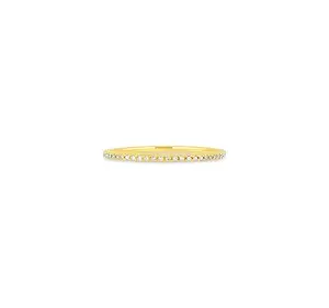 Ef Collection 14k Yellow Eternity Stack Ring With Diamonds - Gold