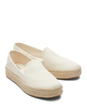 Toms Carolina Espadrille Platform Flats - Natural