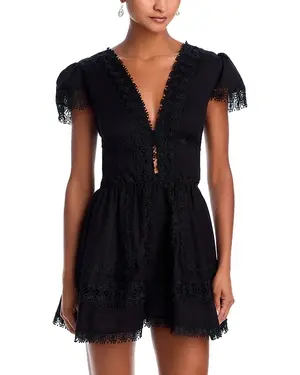 Peixoto Piper Cotton Dress Swim Cover-up - Black
