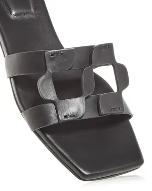 Simkhai Monogram Slide Sandals - Black