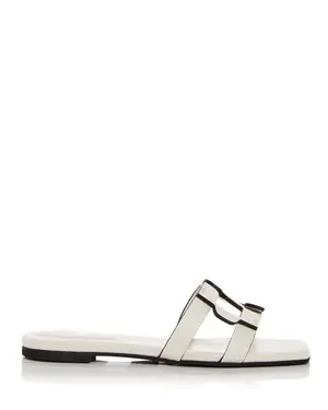 Simkhai Monogram Slide Sandals - Ivory