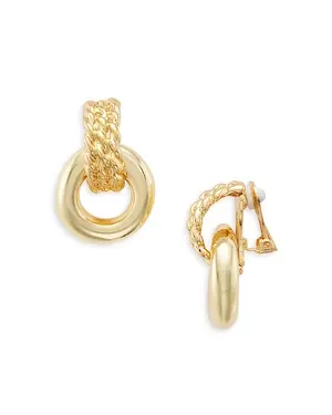 KENNETH JAY LANE Doorknocker Earrings - Gold