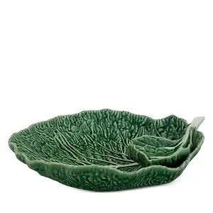 BORDALLO PINHEIRO Cabbage Chip And Dip Bowl - Green