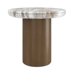 CARACOLE Seychelles Accent Side Table - Walnut/marble