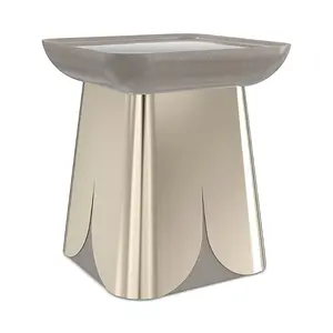 CARACOLE Zenith End Table - Charcoal/gold