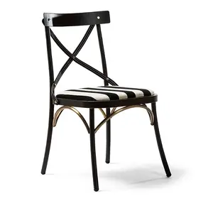 MACKENZIE-CHILDS Flatiron Stripe Dining Chair - Black/white