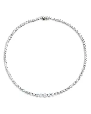 Nadri Graduated Cubic Zirconia Tennis Necklace - Silver