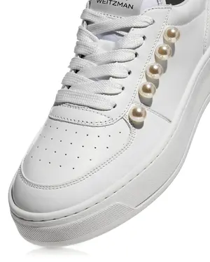 STUART WEITZMAN Courtside Pearl Sneakers - White