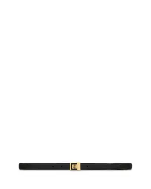 Saint Laurent La 66 Buckle Thin Belt - Black