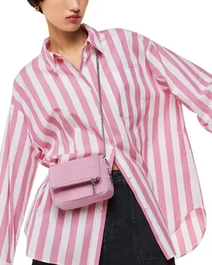 Whistles Cotton Striped Oversized Shirt - Pink/multi