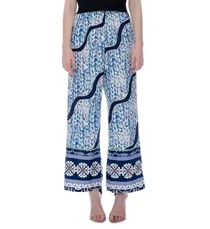 Gracia Printed Banded Pajama Long Pants - Blue