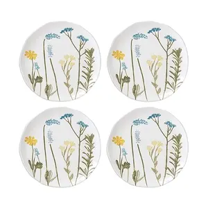 LENOX Wildflowers Accent Plates, Set Of 4 - White