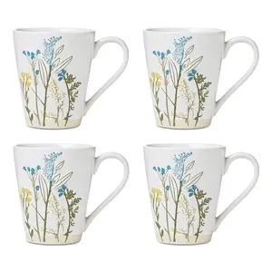 LENOX Wildflowers Mugs, Set Of 4 - White