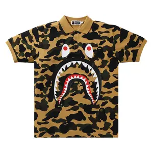 A BATHING APE 1st Camo Shark Polo - Yellow