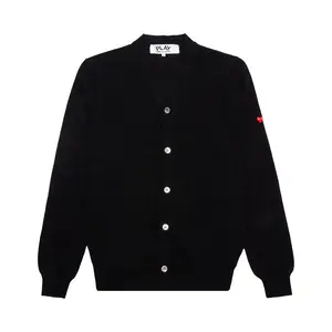 Play Comme Des Garcon Small Heart Cardigan - Black