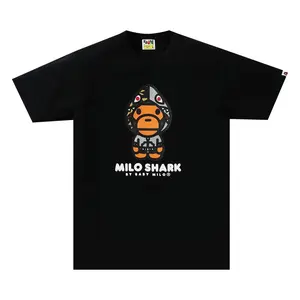 A BATHING APE Milo Shark Tee /grey - Black