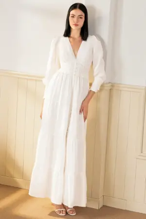 Yumi Kim Linen Maxi Dress - White