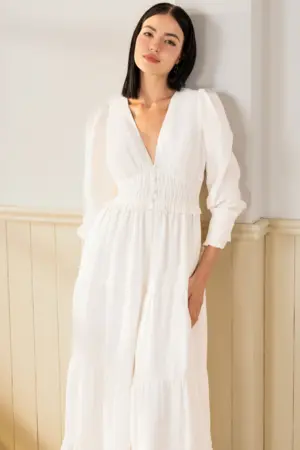 Yumi Kim Linen Maxi Dress - White