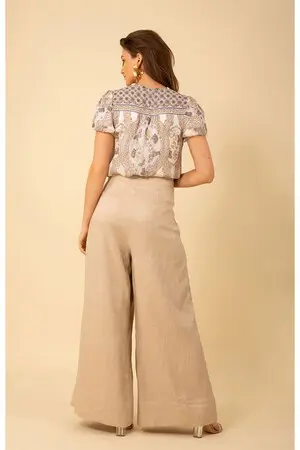 Hale Bob Alayna Linen Pants - Brown / Neutral