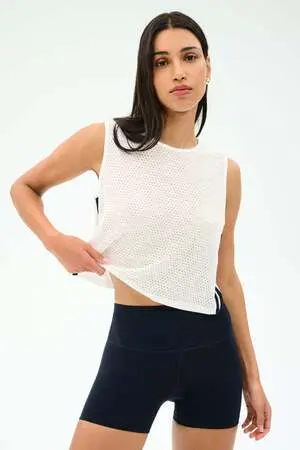 Splits59 Logan Mesh Tank - White/indigo