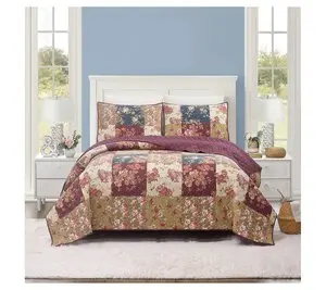 MODERN HEIRLOOM Germaine Floral 3-piece Full/queen Quilt Set - One-color