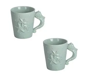 TEMP-TATIONS Knotical Set Of 16-oz Seahorse Mugs - One-color