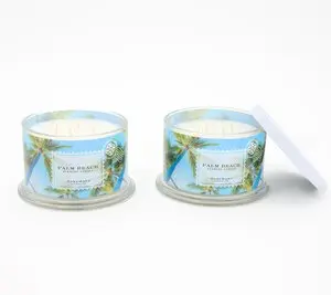HOMEWORX BY SLATKIN + CO. As Is Homeworx By Slatkin & Co. S/2 18oz Palmbeach Candles - One-color