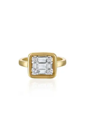 MINDI MOND Clarity Cube Diamond Ring - 18k Yellow Gold