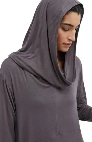 MARCELLA Oslo Semisheer Hooded High-low Tunic - Anthracite