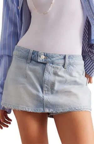 Free People Galivanting Denim Skort - Aegean