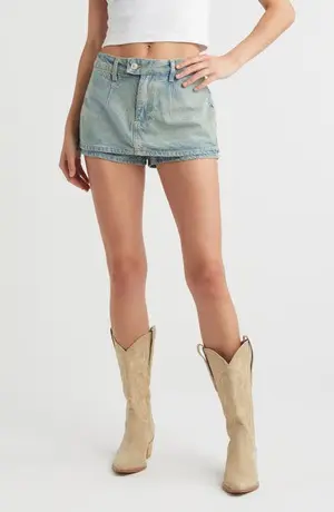 Free People Galivanting Denim Skort - Coco Blue