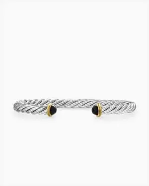 David Yurman Cable Cuff Bracelet With - Black Onyx