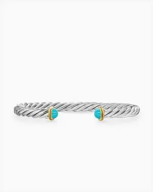 David Yurman Cable Cuff Bracelet With - Chinese Turquoise