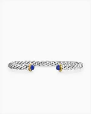 David Yurman Cable Cuff Bracelet With - Lapis Lazuli
