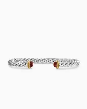 David Yurman Cable Cuff Bracelet With - Red Tigers Eye