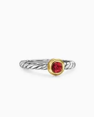 David Yurman Petite Cable Ring With - Rhodolite Garnet