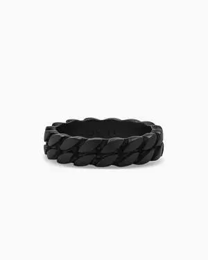 David Yurman Curb Chain Band Ring - Black Titanium