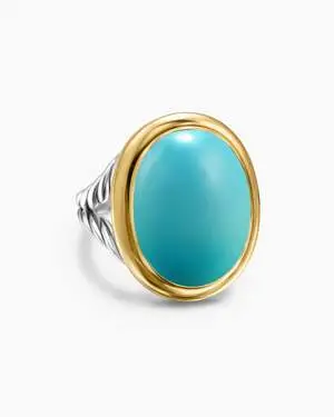 David Yurman David Yurman Albion® Oval Ring With Amethyst Reconstituted Turquoise