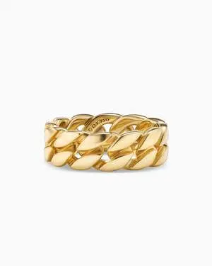 David Yurman 18k Yellow Gold Curb Chain Band Ring - All 18k Yellow Gold
