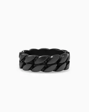 David Yurman Curb Chain Band Ring - Black Titanium