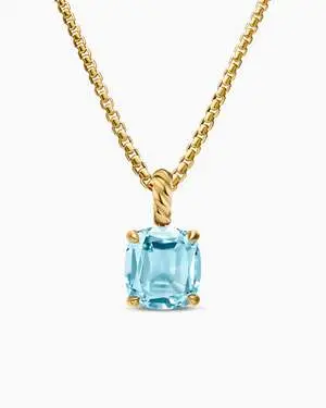 David Yurman Marbella Pendant In 18k Yellow Gold With - Sky Blue Topaz