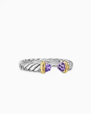 David Yurman Petite Cable Open Ring - Amethyst