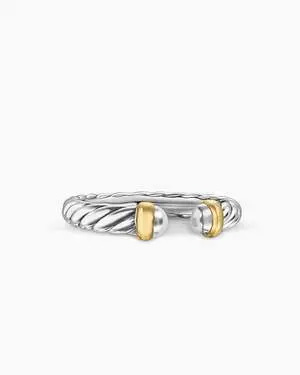 David Yurman Petite Cable Open Ring - Sterling Silver/14k Yellow Gold