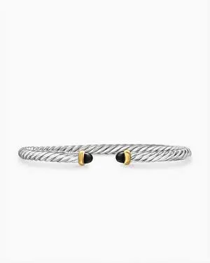 David Yurman Cable Flex® Bracelet In Sterling Silver And 14k Yellow Gold With Topaz - Black Onyx