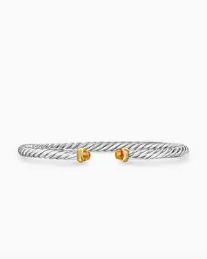 David Yurman Cable Flex® Bracelet In Sterling Silver And 14k Yellow Gold With Topaz - Citrine