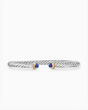 David Yurman Cable Flex® Bracelet In Sterling Silver And 14k Yellow Gold With Topaz - Lapis Lazuli
