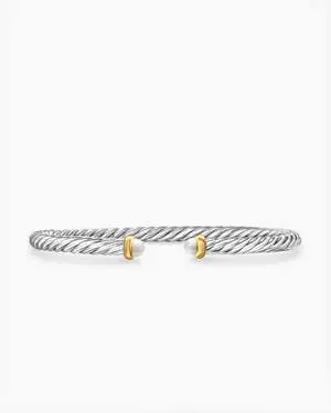 David Yurman Cable Flex® Bracelet In Sterling Silver And 14k Yellow Gold With Topaz - Pearl